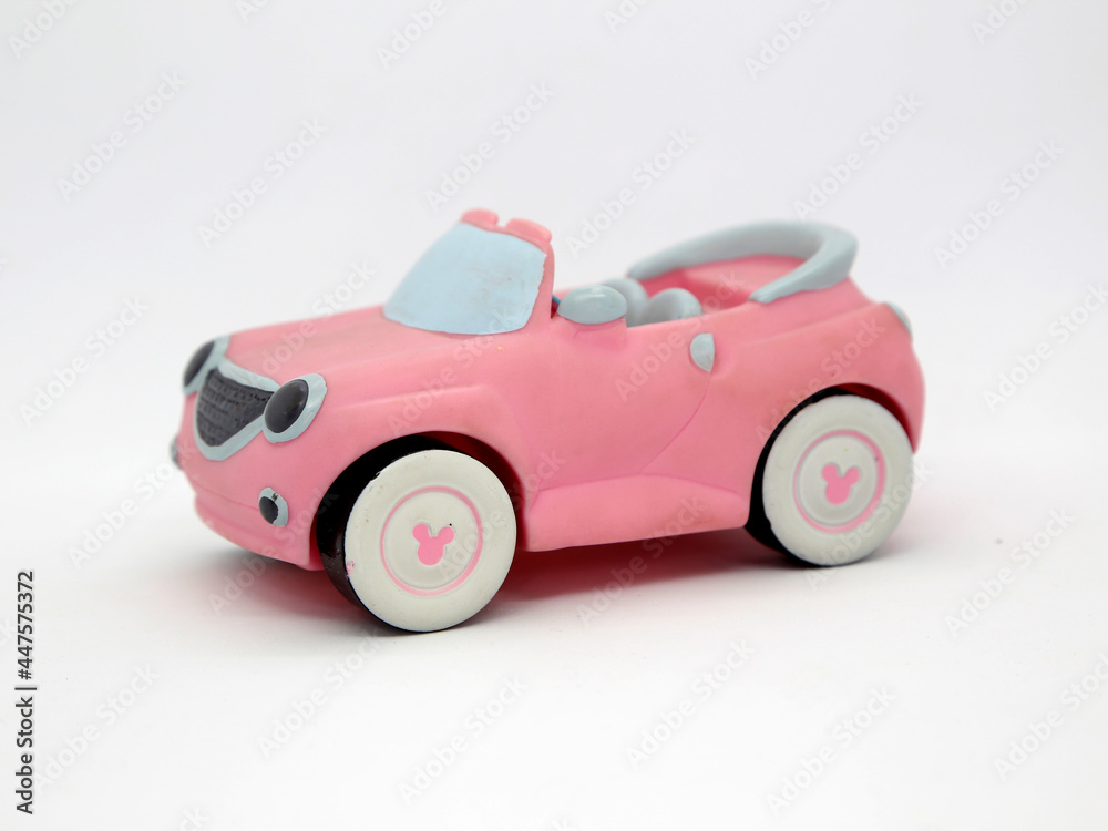 Minnie Mouse pink car. Toy. Cartoon character from Walt Disney Pictures ...