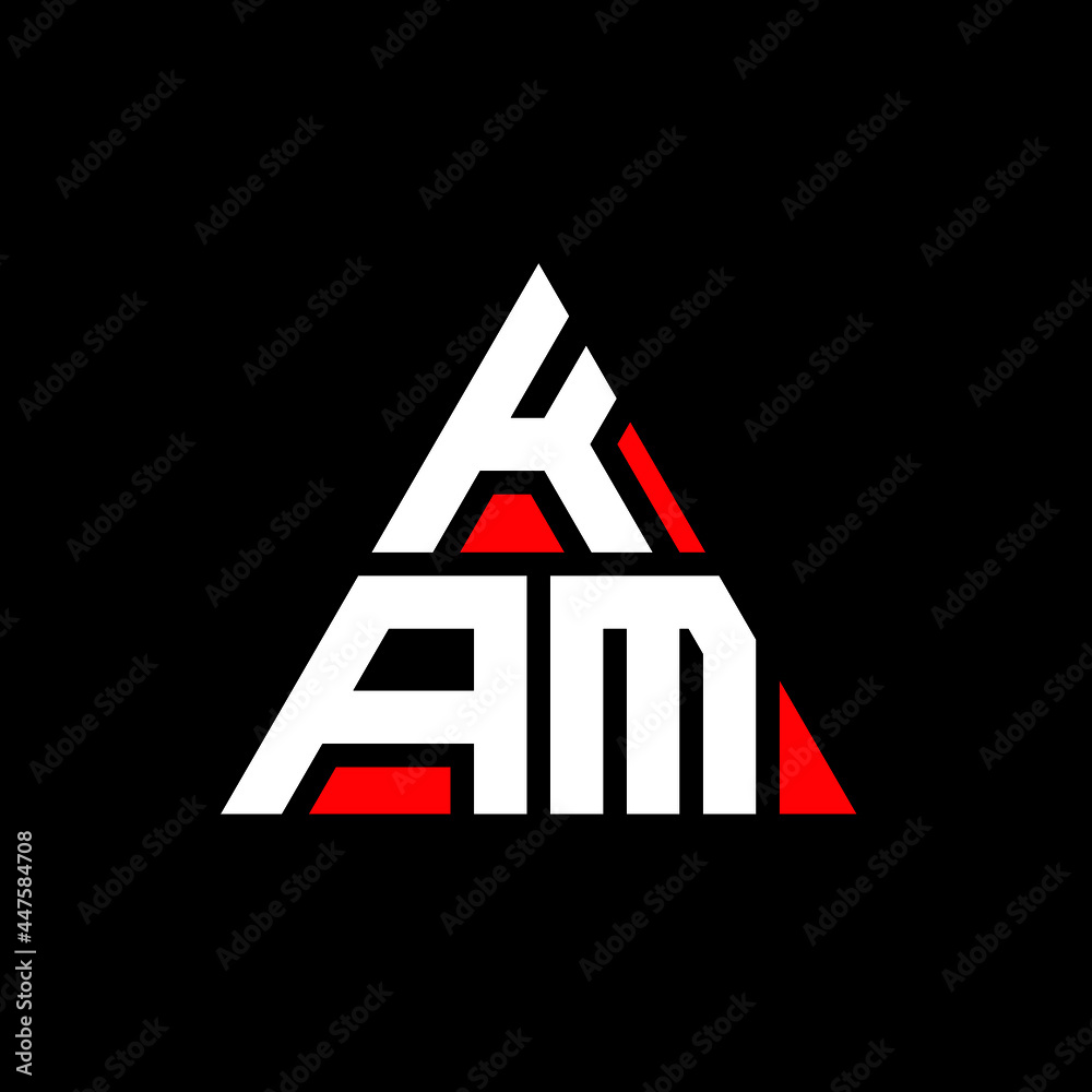 KAM triangle letter logo design with triangle shape. KAM triangle logo ...