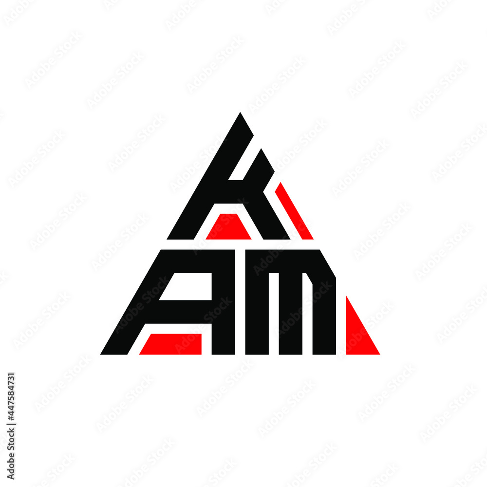 KAM triangle letter logo design with triangle shape. KAM triangle logo ...