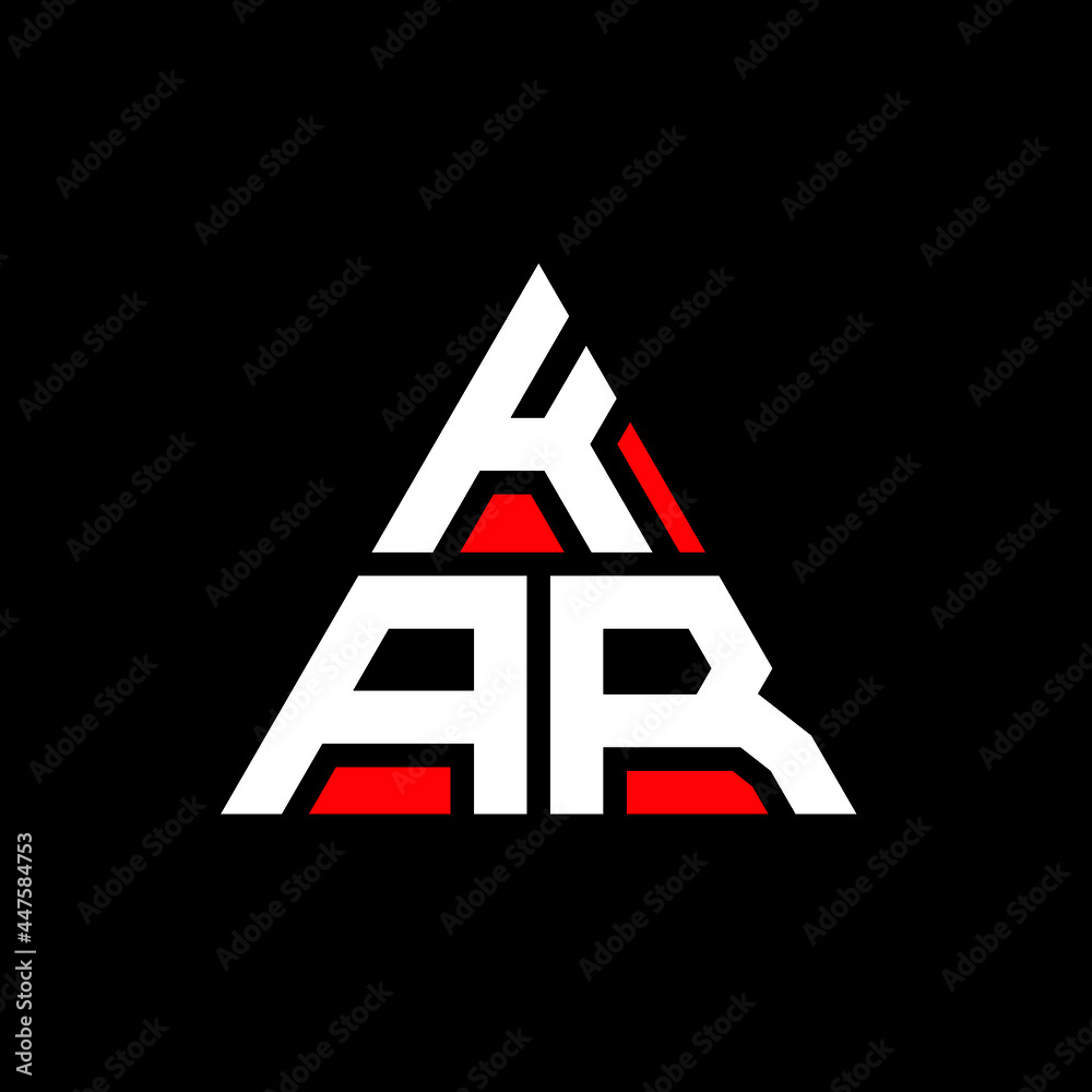 KAR triangle letter logo design with triangle shape. KAR triangle logo ...