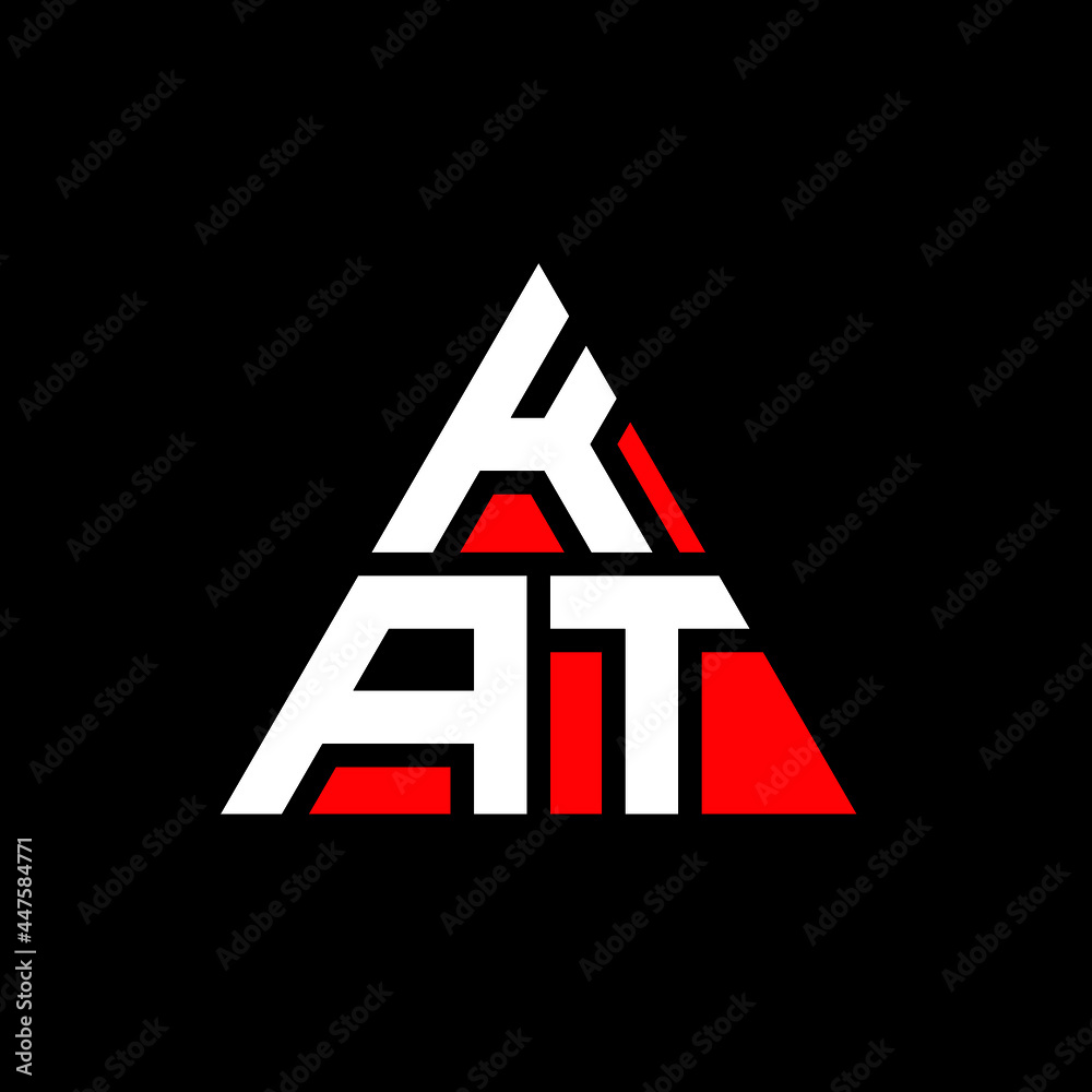 KAT triangle letter logo design with triangle shape. KAT triangle logo ...