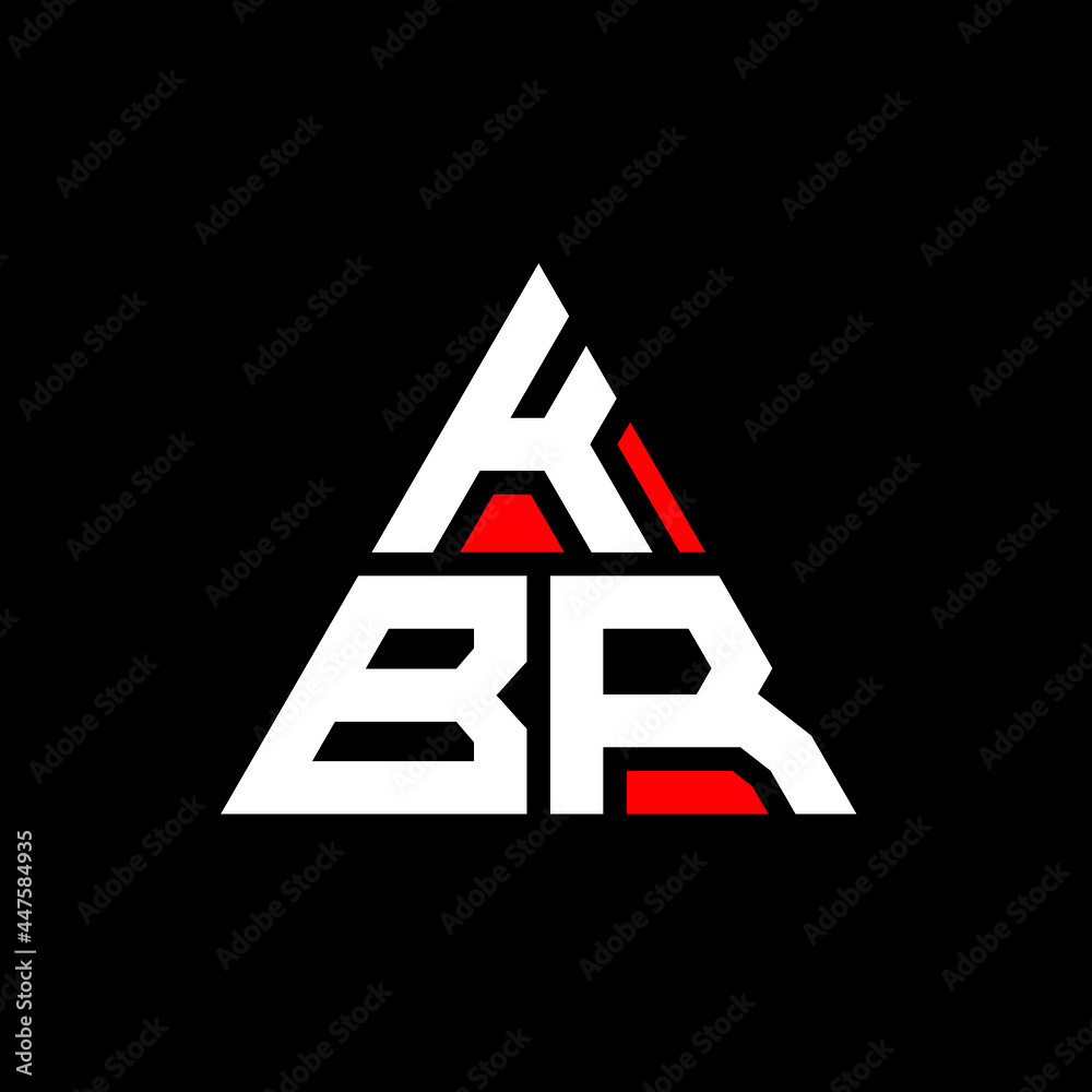 KBR triangle letter logo design with triangle shape. KBR triangle logo ...