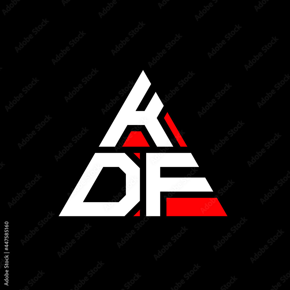 KDF triangle letter logo design with triangle shape. KDF triangle logo ...