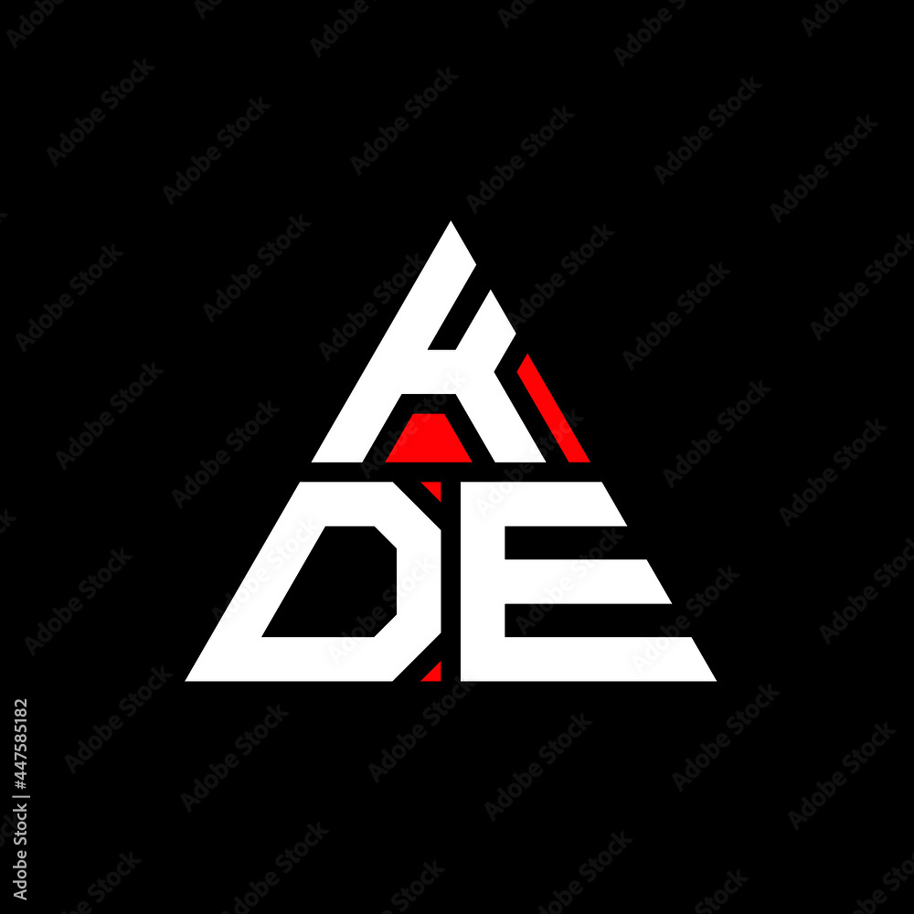 KDE triangle letter logo design with triangle shape. KDE triangle logo ...