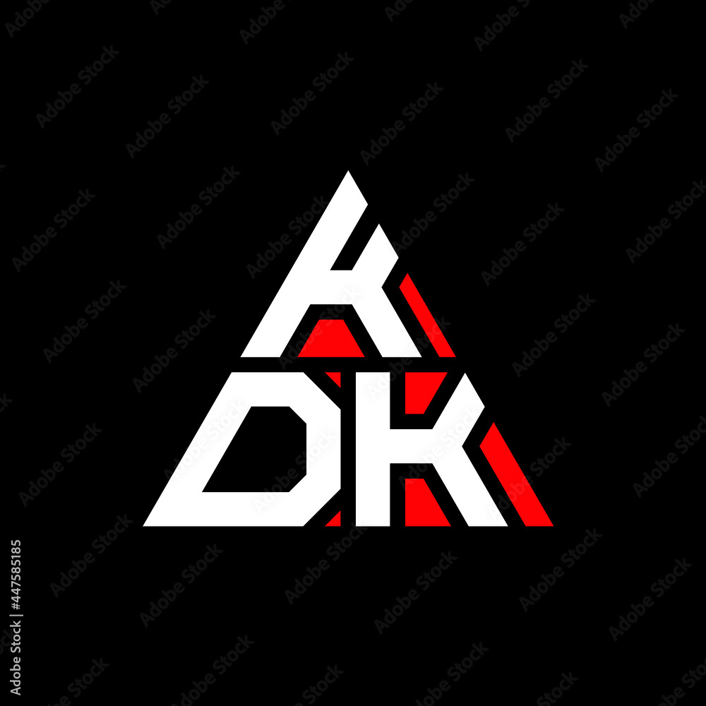 KDK triangle letter logo design with triangle shape. KDK triangle logo ...