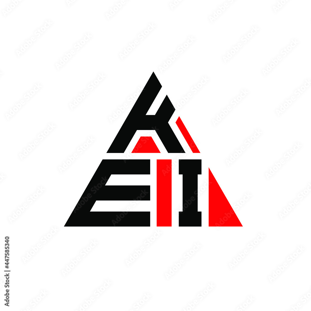 KEI triangle letter logo design with triangle shape. KEI triangle logo ...