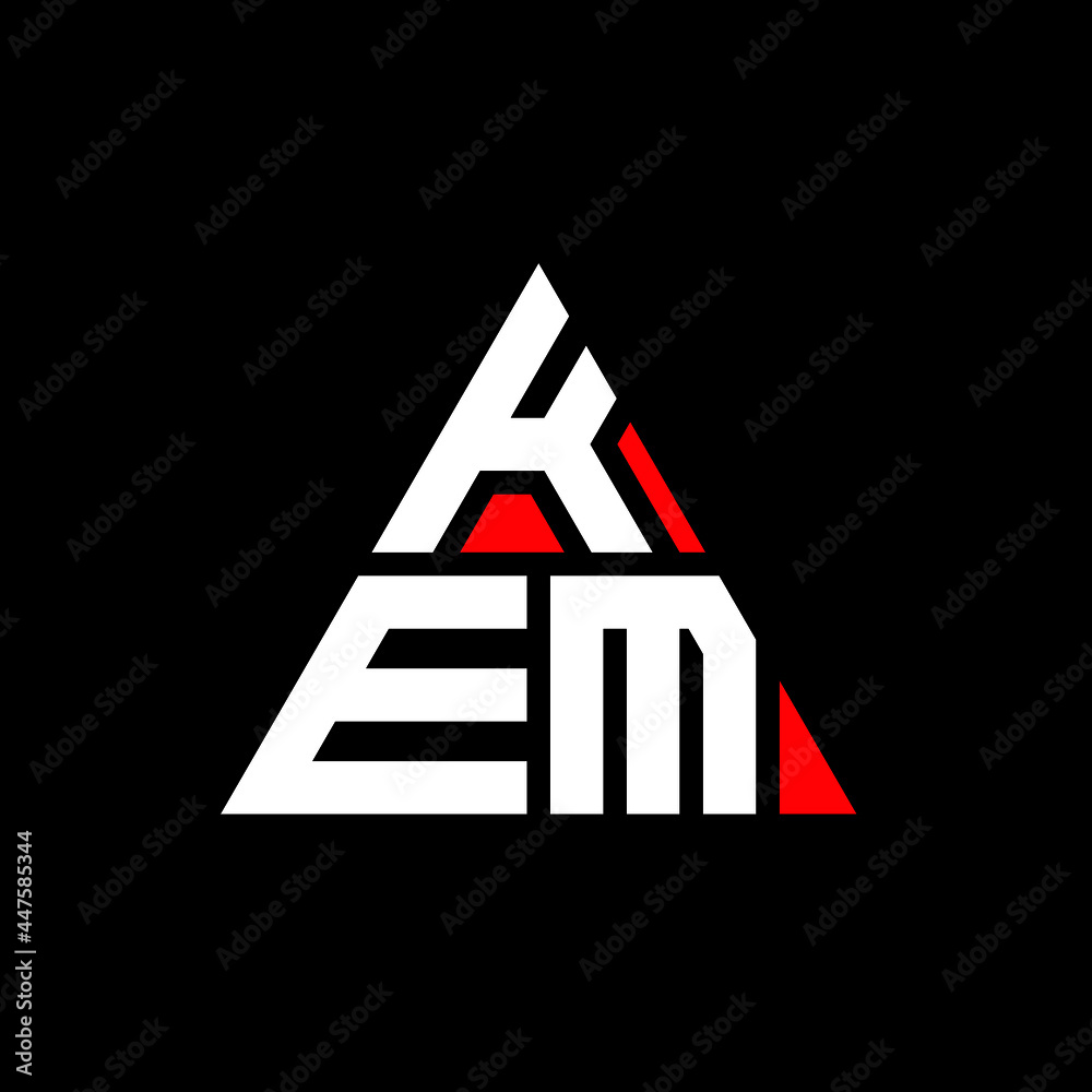 KEM triangle letter logo design with triangle shape. KEM triangle logo ...
