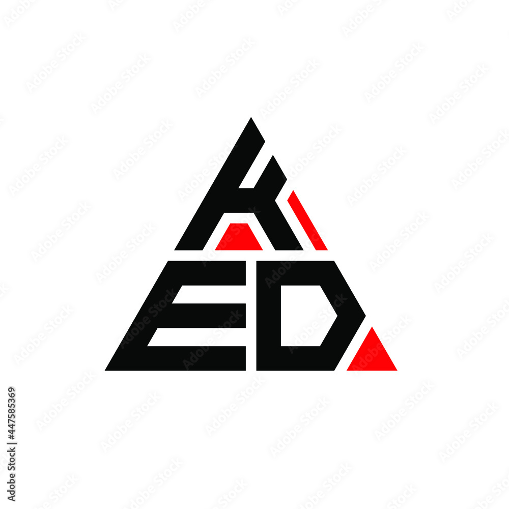 KED triangle letter logo design with triangle shape. KED triangle logo ...