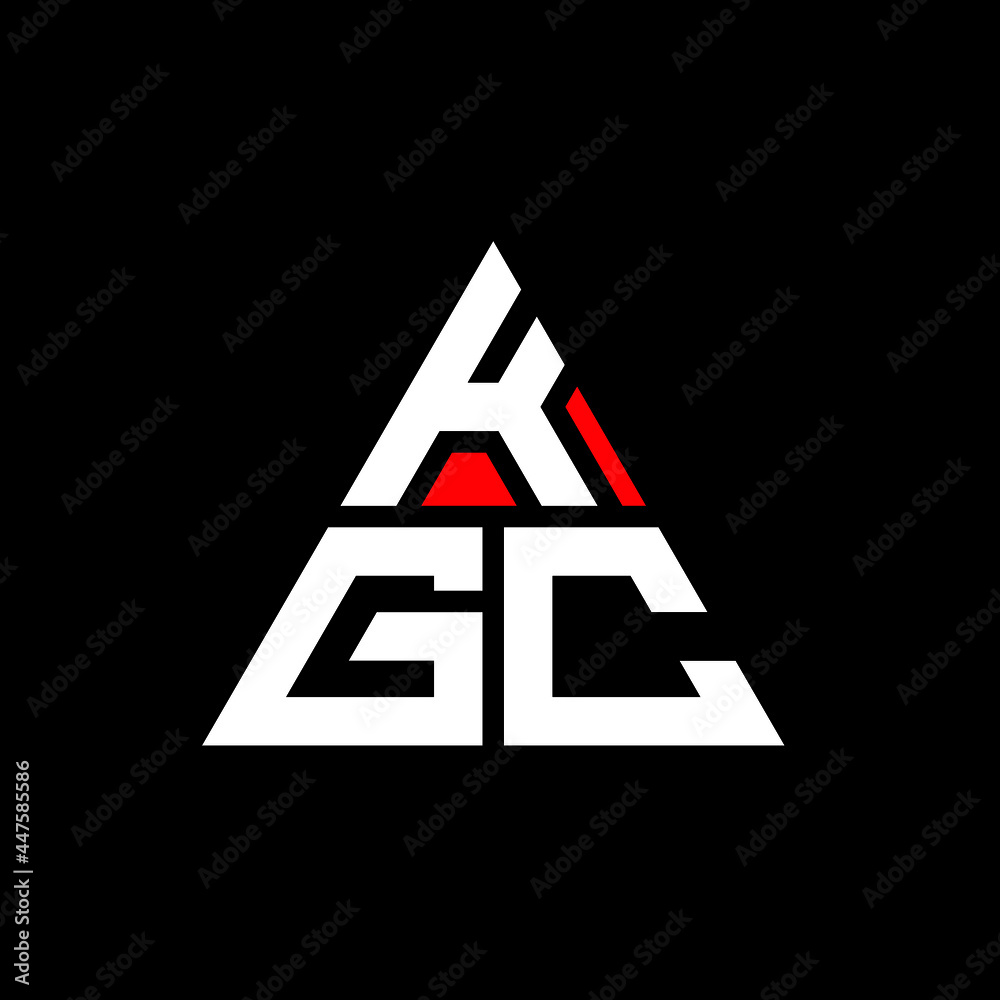 KGC triangle letter logo design with triangle shape. KGC triangle logo ...