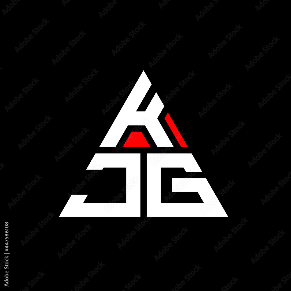 KJG triangle letter logo design with triangle shape. KJG triangle logo design monogram. KJG ...