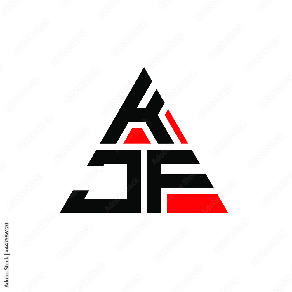 KJF triangle letter logo design with triangle shape. KJF triangle logo ...