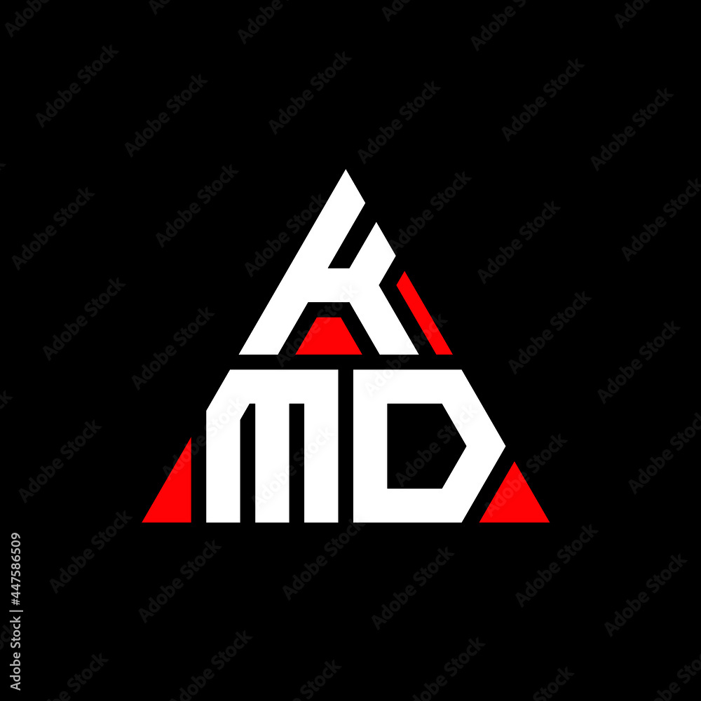 KMD triangle letter logo design with triangle shape. KMD triangle logo ...