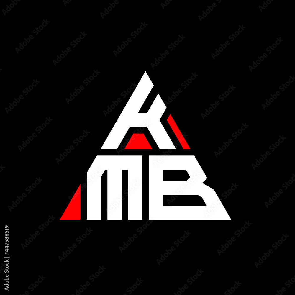 KMB triangle letter logo design with triangle shape. KMB triangle logo ...