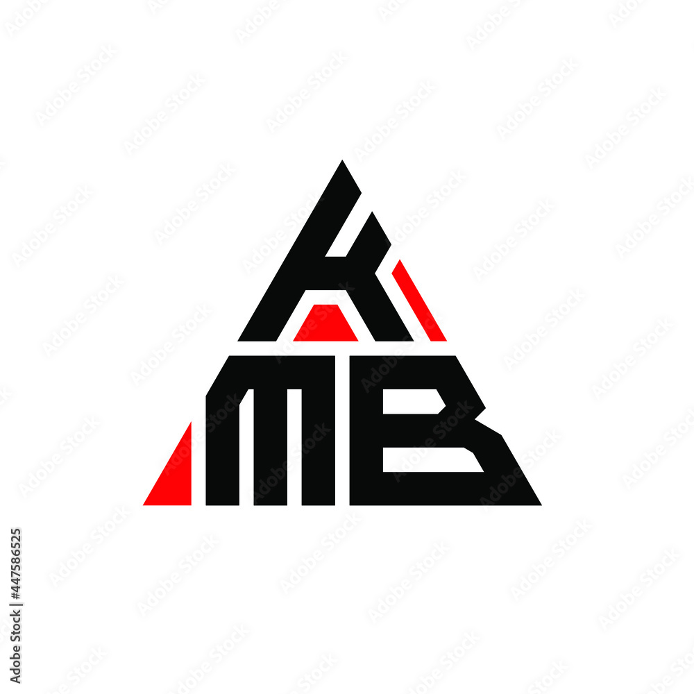 KMB triangle letter logo design with triangle shape. KMB triangle logo ...