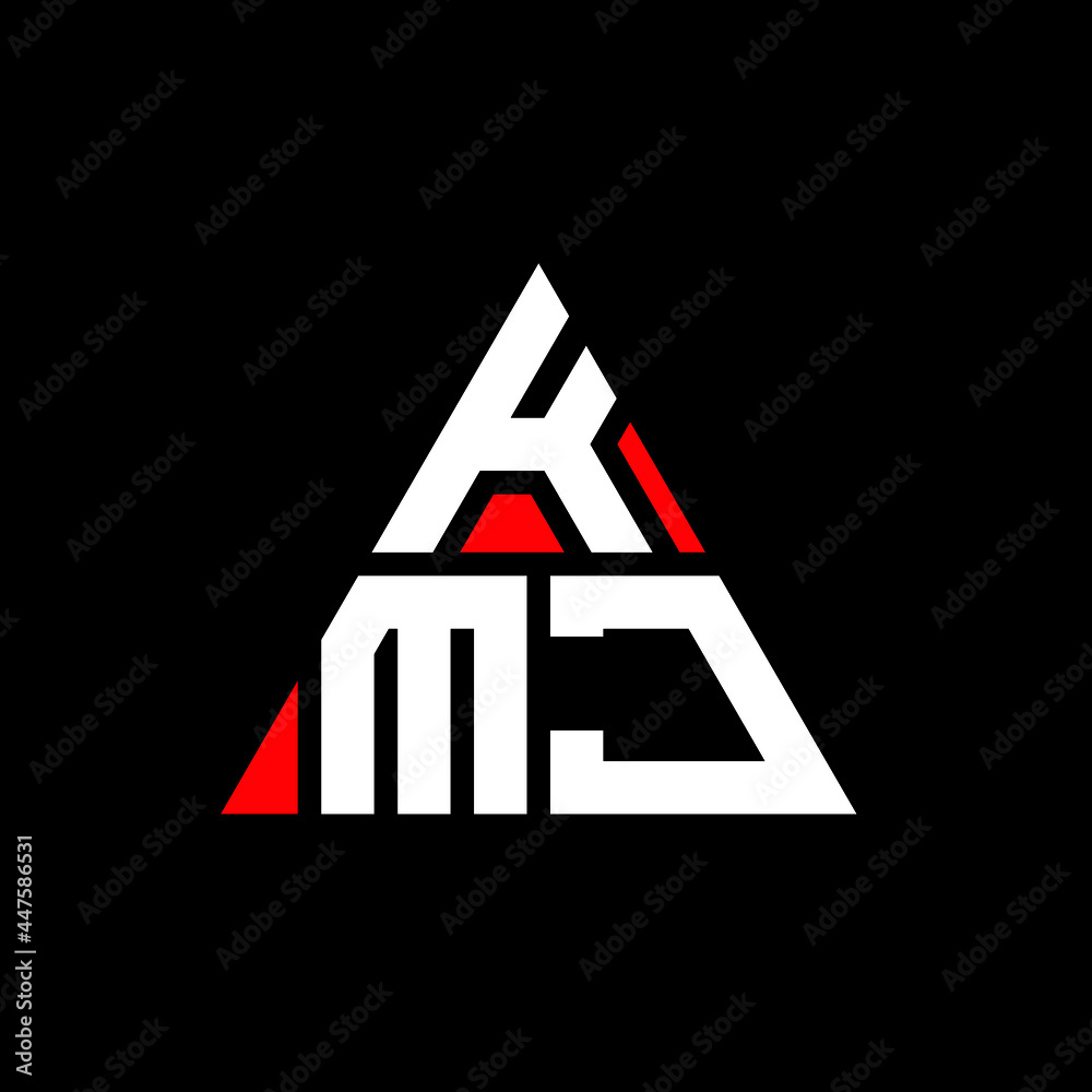 KMJ triangle letter logo design with triangle shape. KMJ triangle logo ...