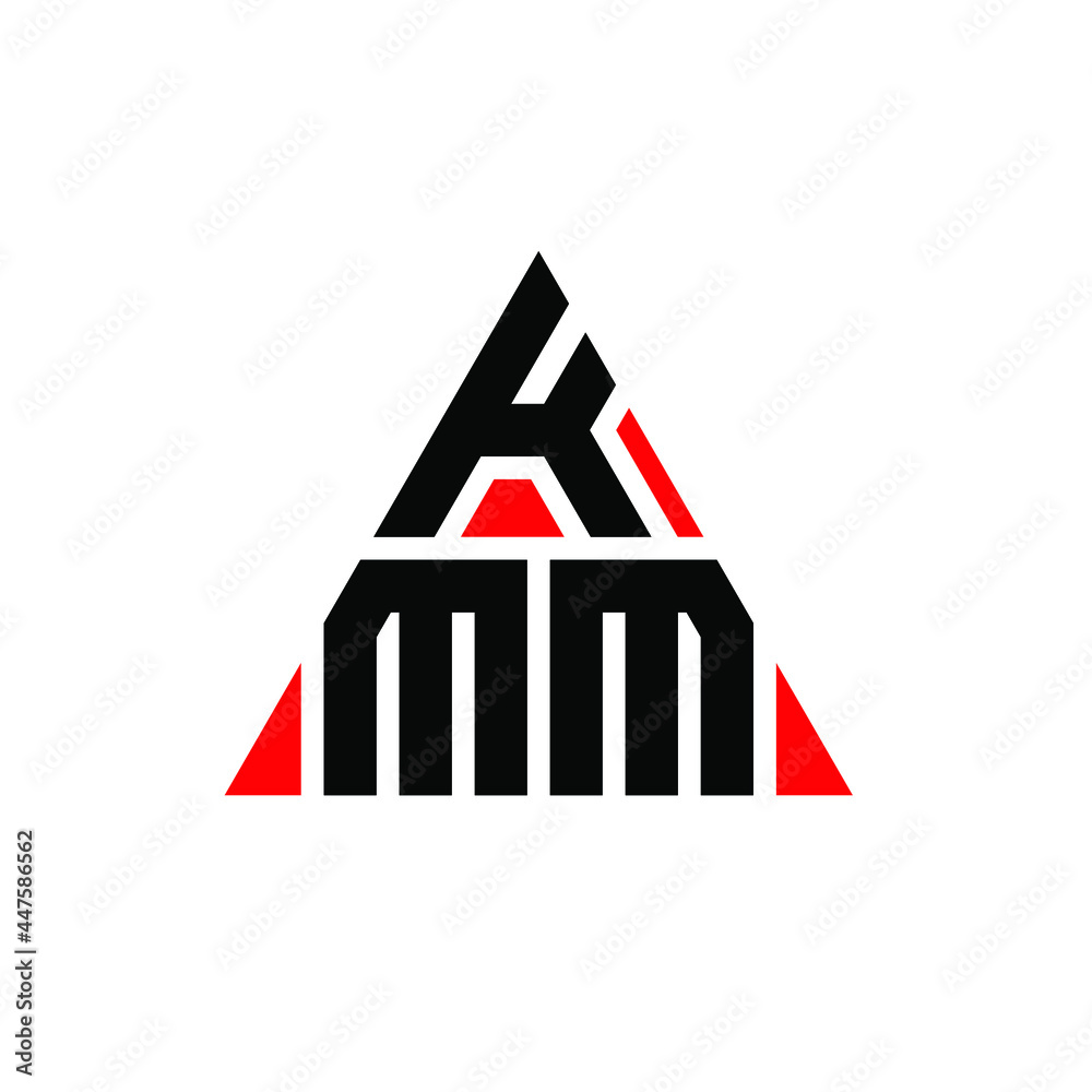 KMM triangle letter logo design with triangle shape. KMM triangle logo ...