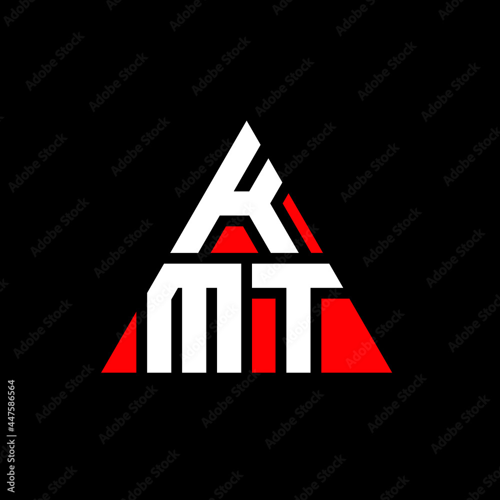 KMT triangle letter logo design with triangle shape. KMT triangle logo design monogram. KMT ...
