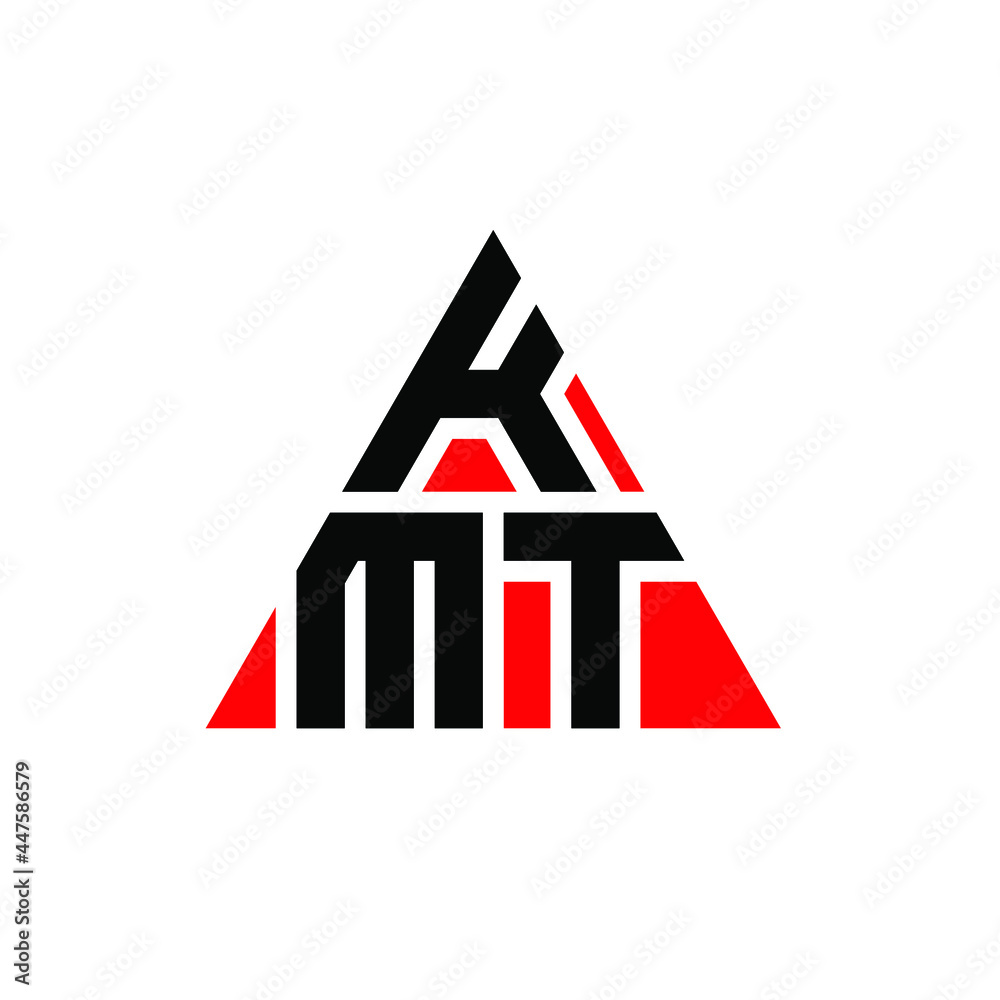 KMT triangle letter logo design with triangle shape. KMT triangle logo ...