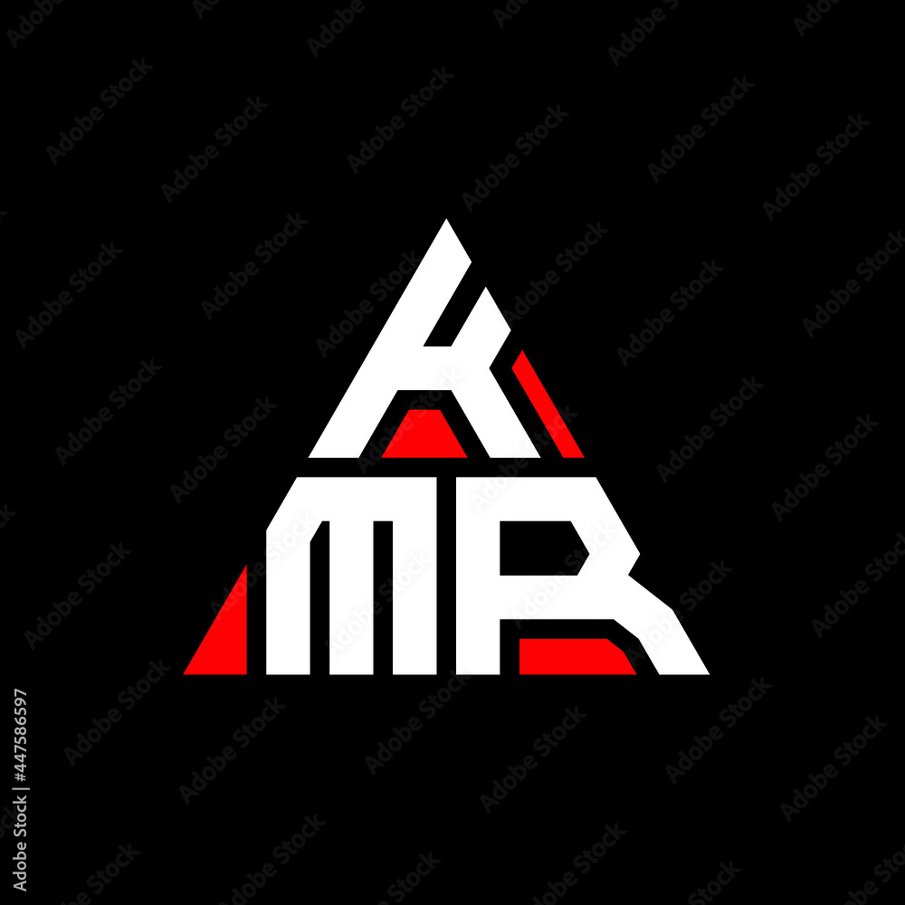 KMR triangle letter logo design with triangle shape. KMR triangle logo ...