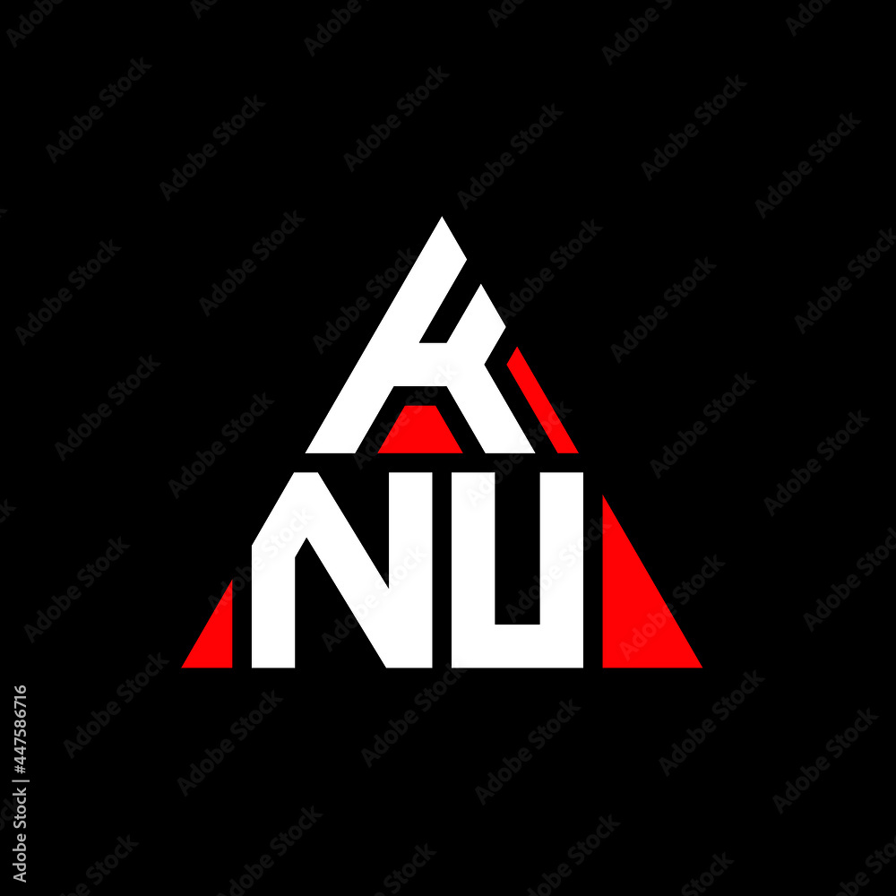 KNU triangle letter logo design with triangle shape. KNU triangle logo ...