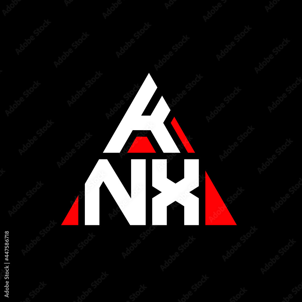 KNX triangle letter logo design with triangle shape. KNX triangle logo ...