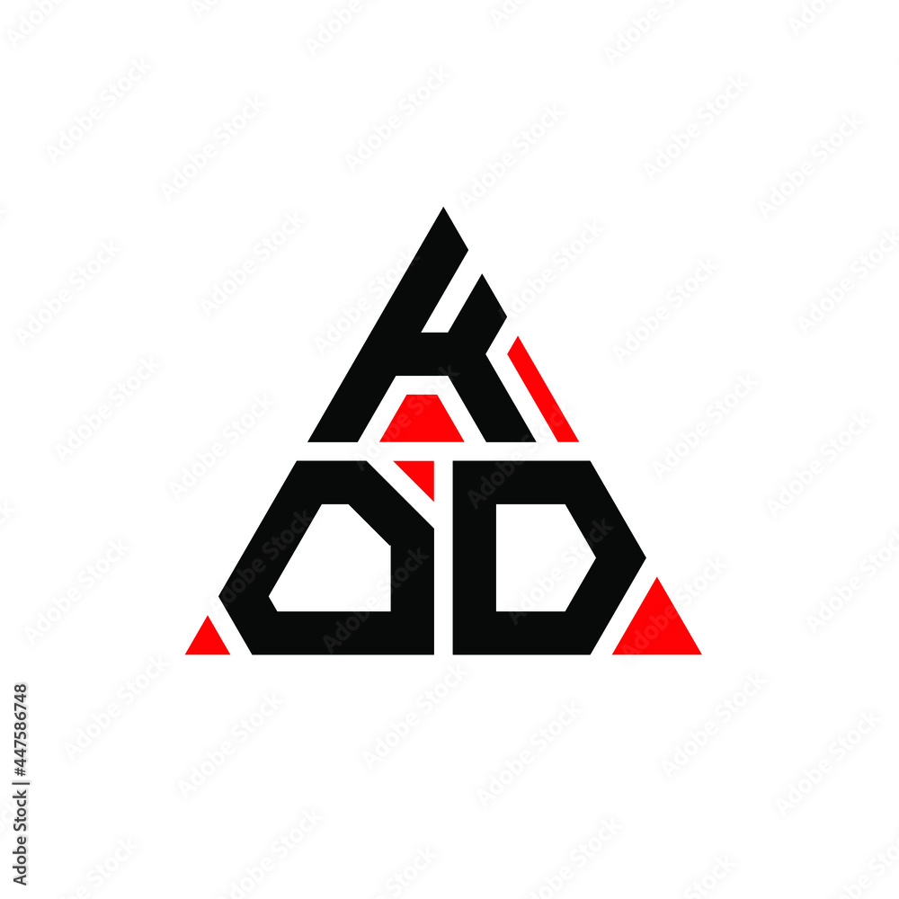 KOD triangle letter logo design with triangle shape. KOD triangle logo ...