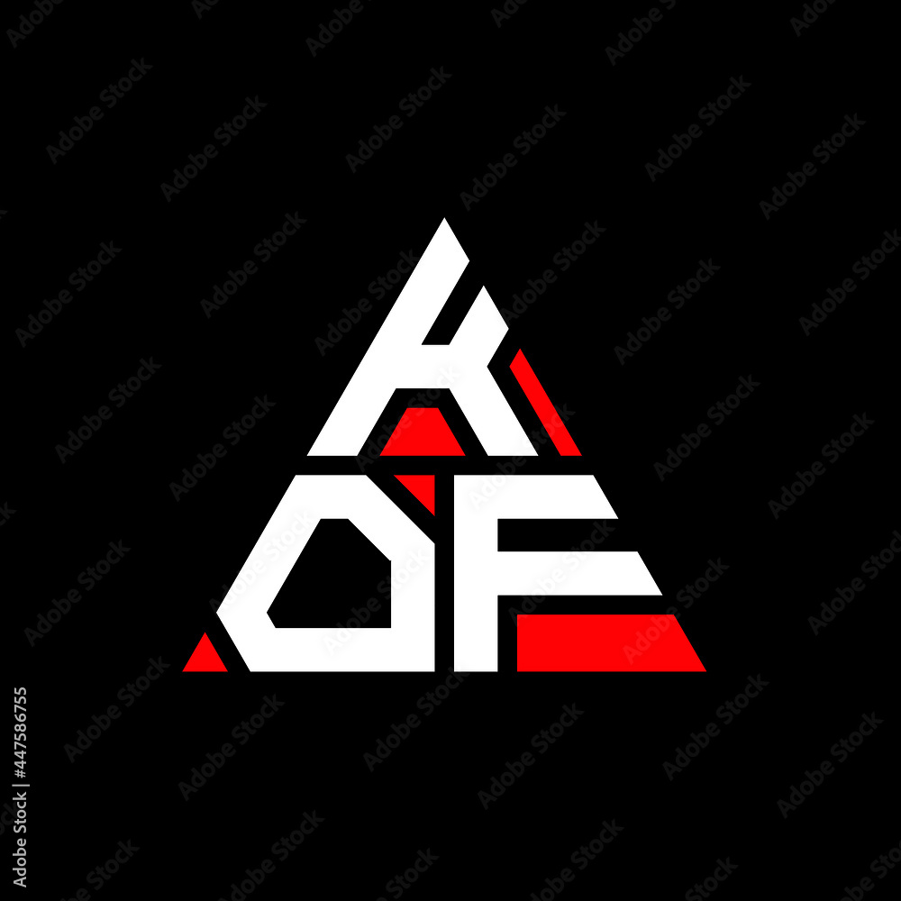 KOF triangle letter logo design with triangle shape. KOF triangle logo ...