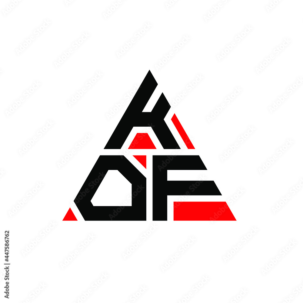 KOF triangle letter logo design with triangle shape. KOF triangle logo ...