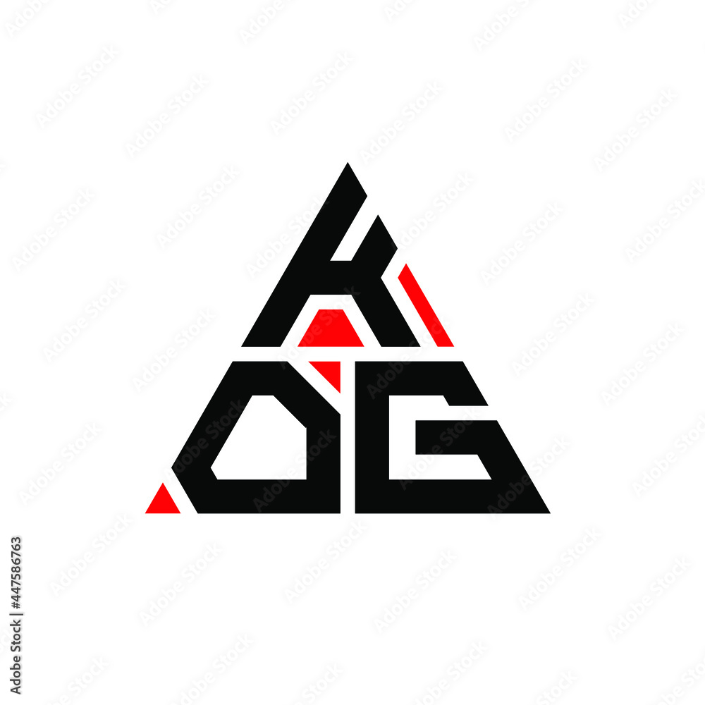 KOG triangle letter logo design with triangle shape. KOG triangle logo ...