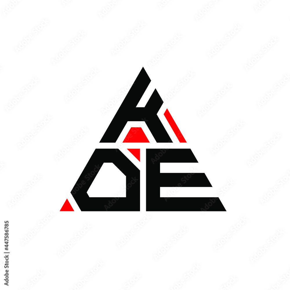 KOE triangle letter logo design with triangle shape. KOE triangle logo ...