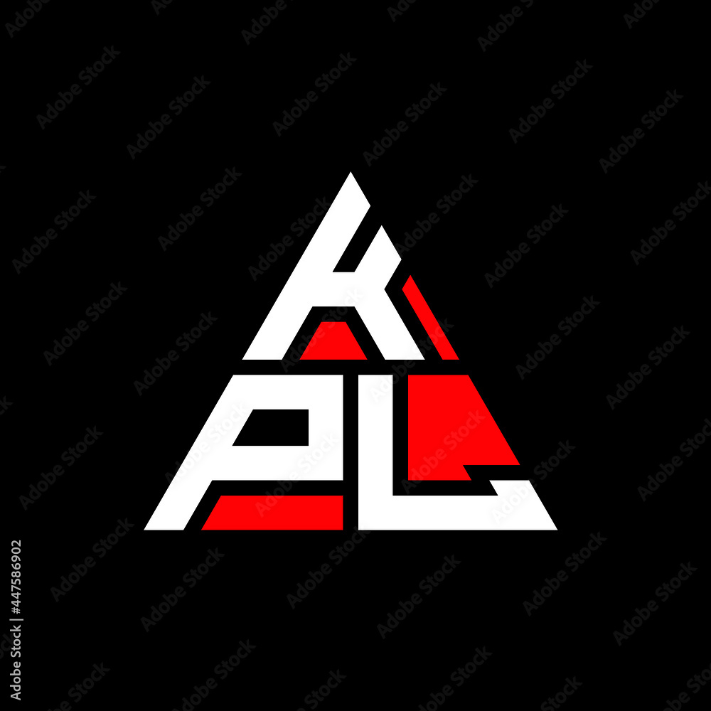 KPL triangle letter logo design with triangle shape. KPL triangle logo ...