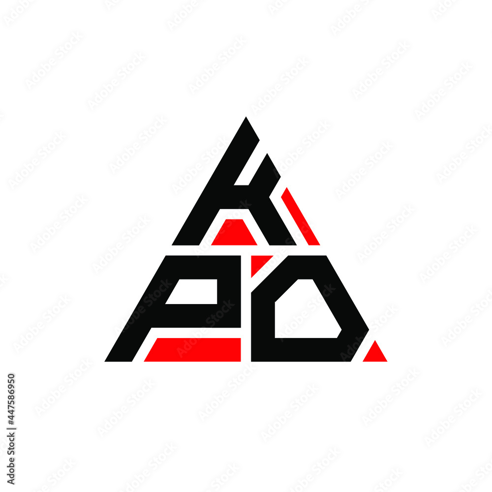 KPO triangle letter logo design with triangle shape. KPO triangle logo design monogram. KPO ...