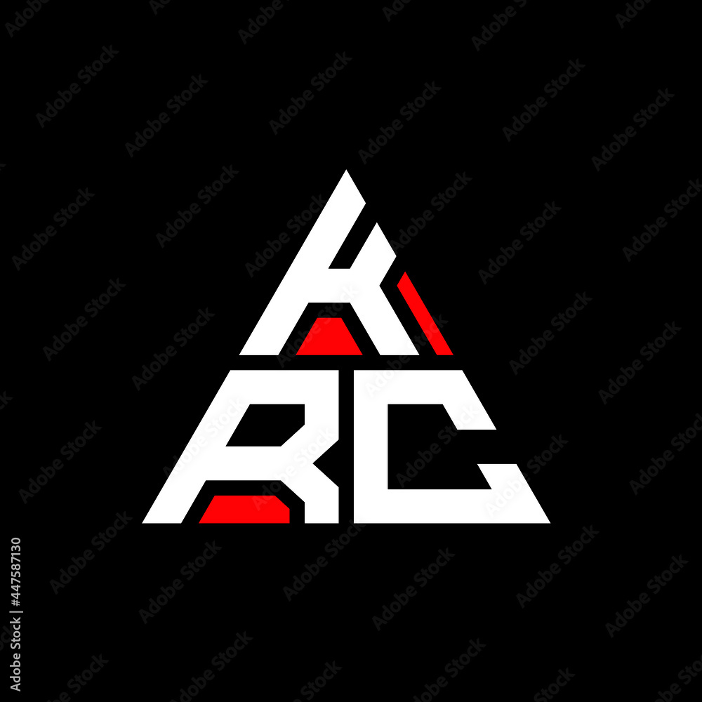 KRC triangle letter logo design with triangle shape. KRC triangle logo ...