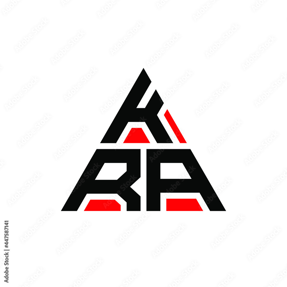 KRA triangle letter logo design with triangle shape. KRA triangle logo ...