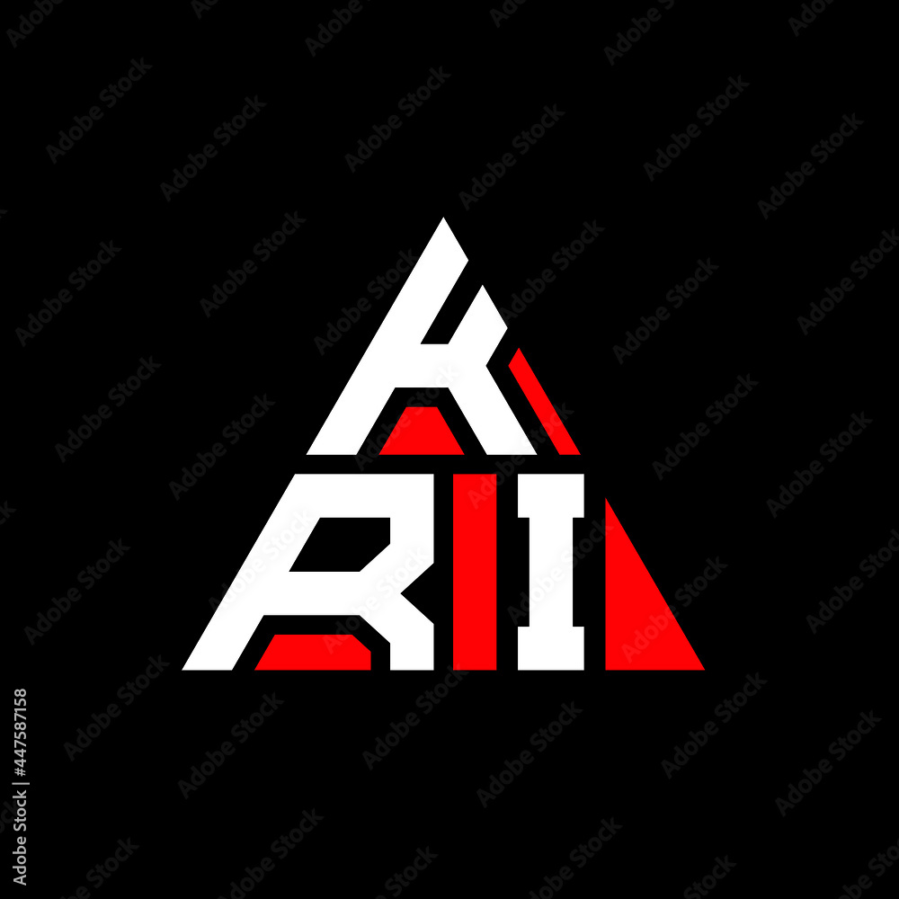 KRI triangle letter logo design with triangle shape. KRI triangle logo ...