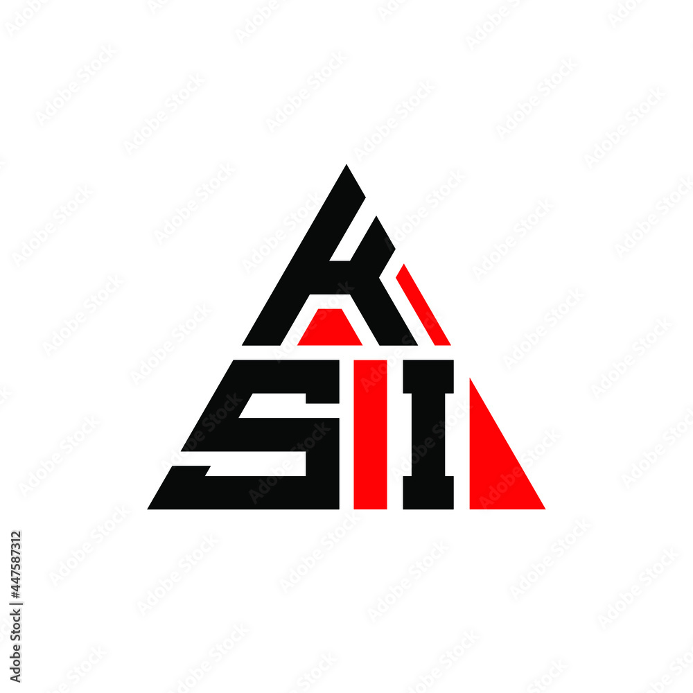 KSI triangle letter logo design with triangle shape. KSI triangle logo ...