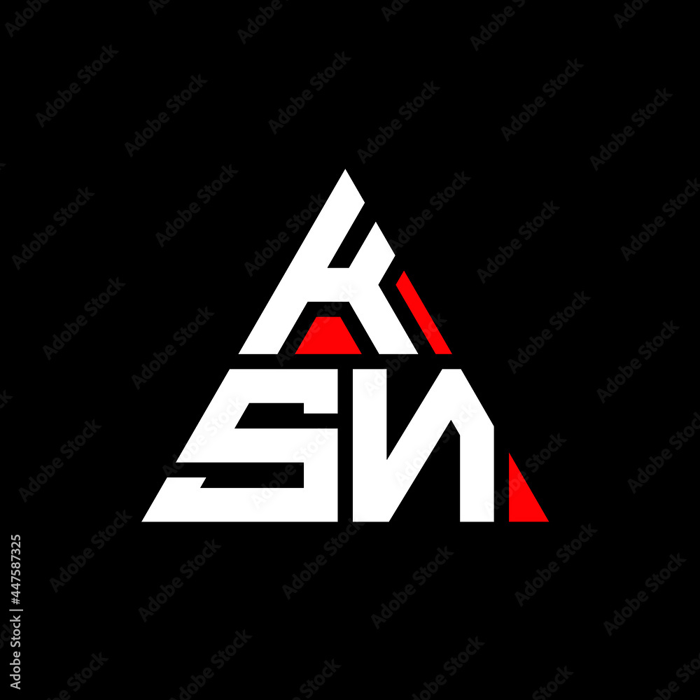 KSN triangle letter logo design with triangle shape. KSN triangle logo ...