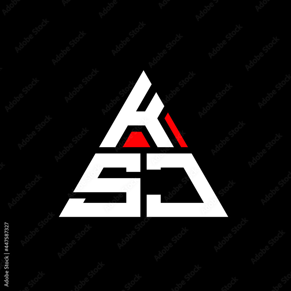 KSJ triangle letter logo design with triangle shape. KSJ triangle logo ...
