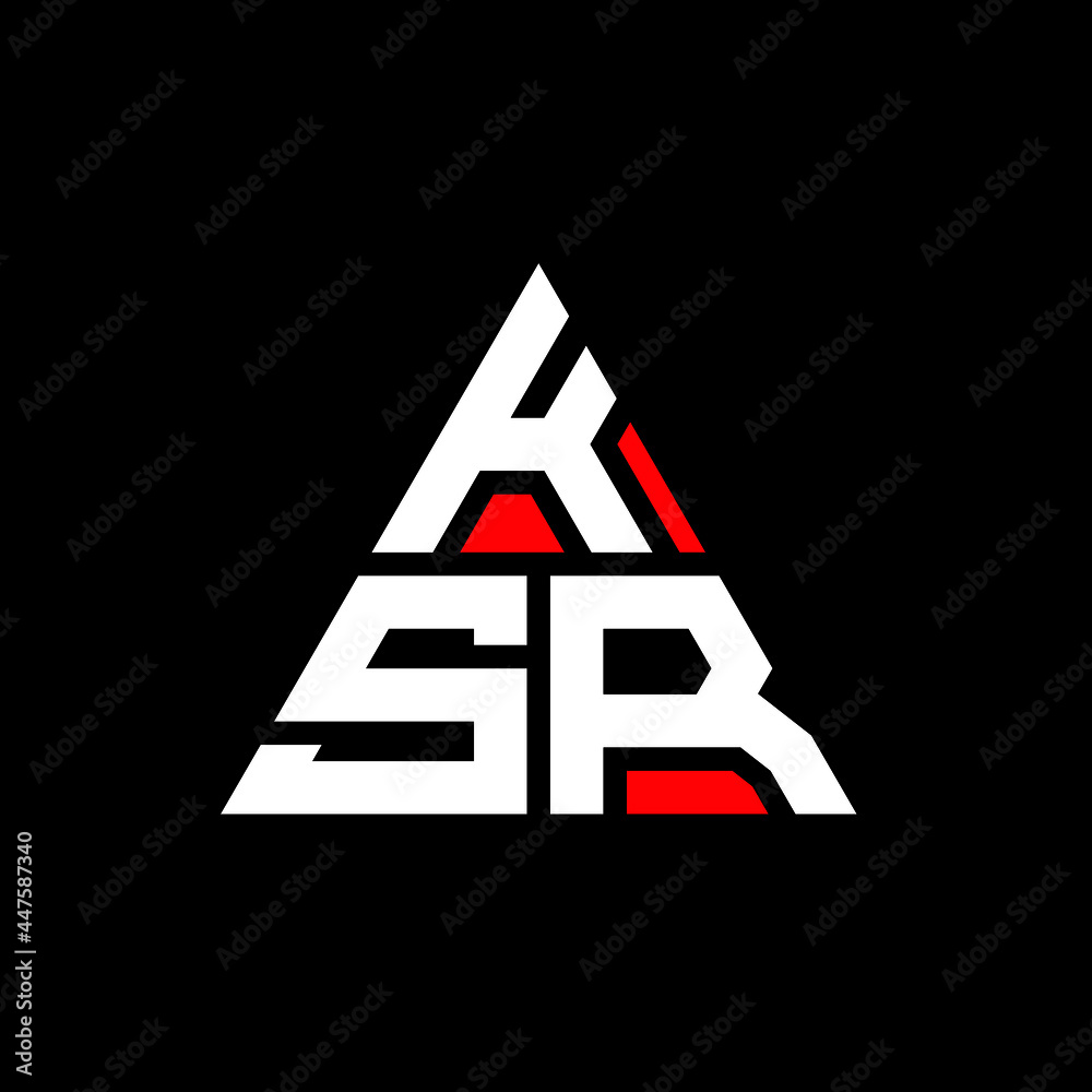 KSR triangle letter logo design with triangle shape. KSR triangle logo ...