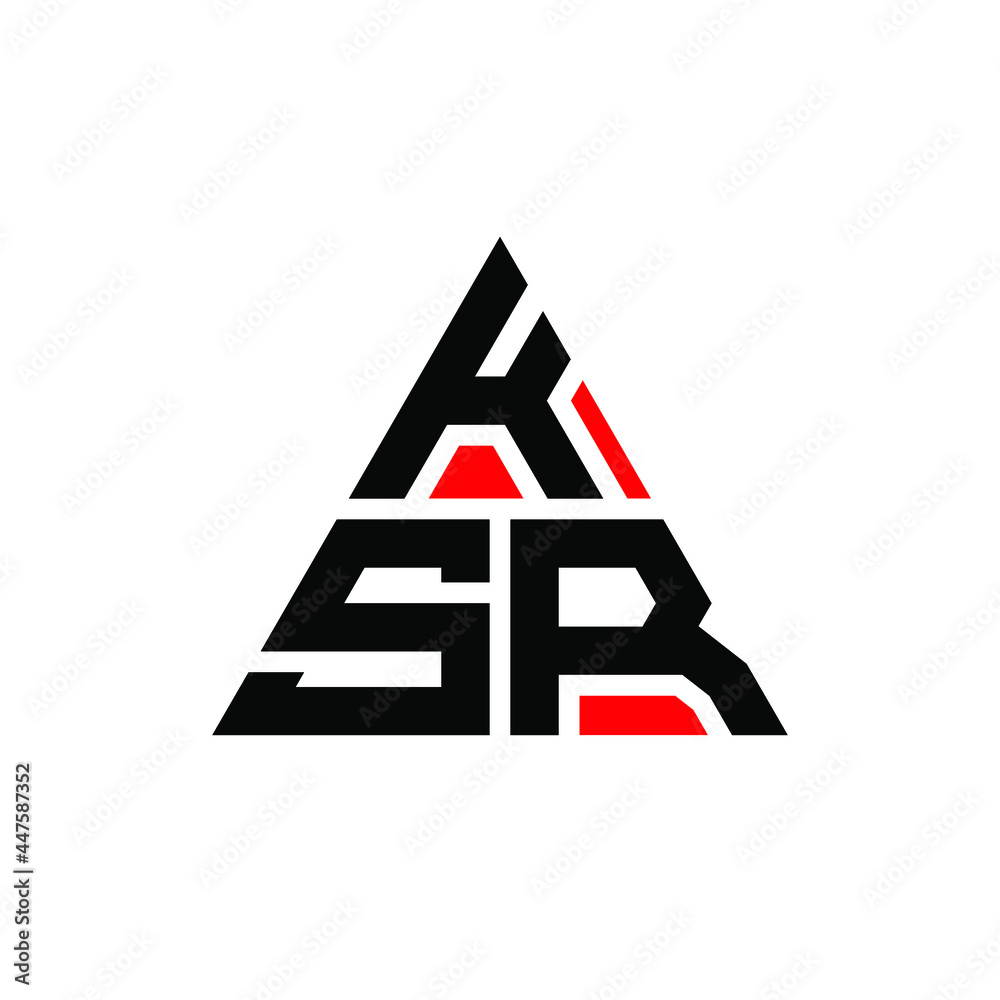 KSR triangle letter logo design with triangle shape. KSR triangle logo ...