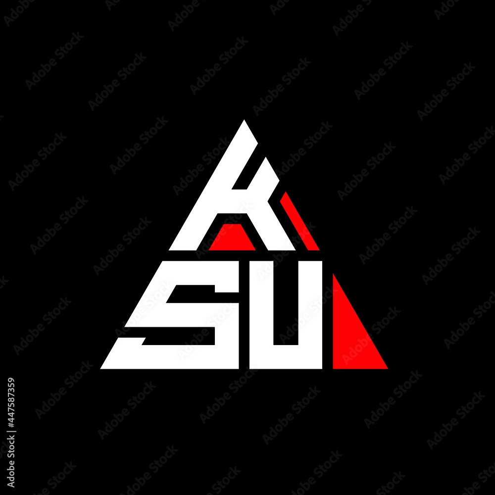 KSU triangle letter logo design with triangle shape. KSU triangle logo ...