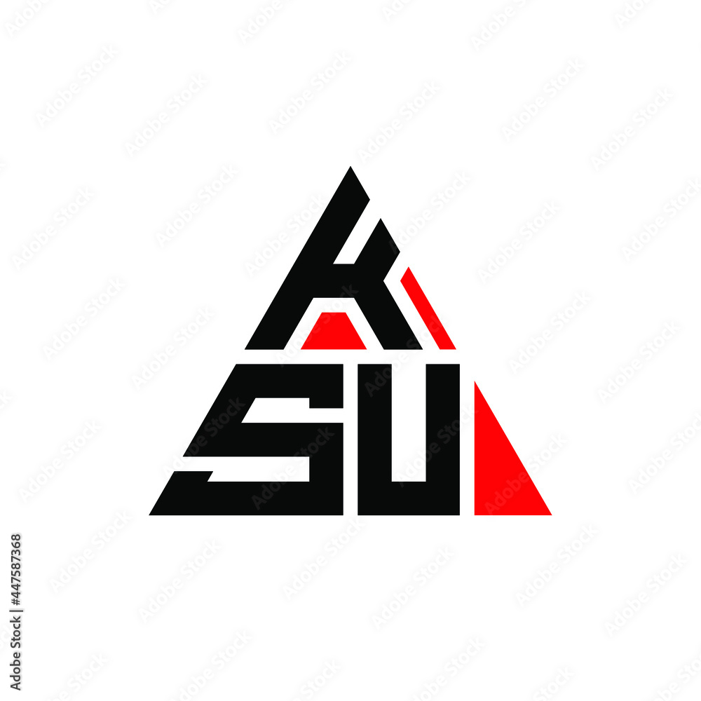 KSU triangle letter logo design with triangle shape. KSU triangle logo ...