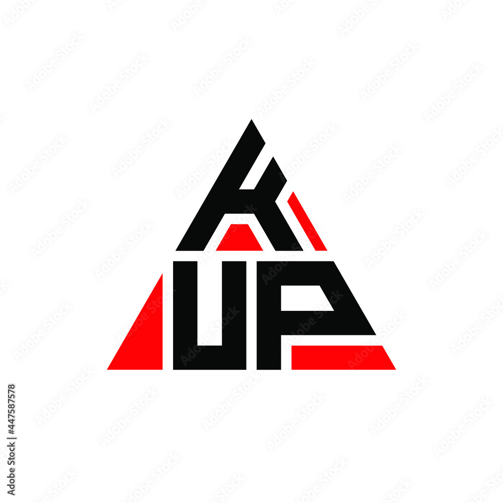 KUP triangle letter logo design with triangle shape. KUP triangle logo ...