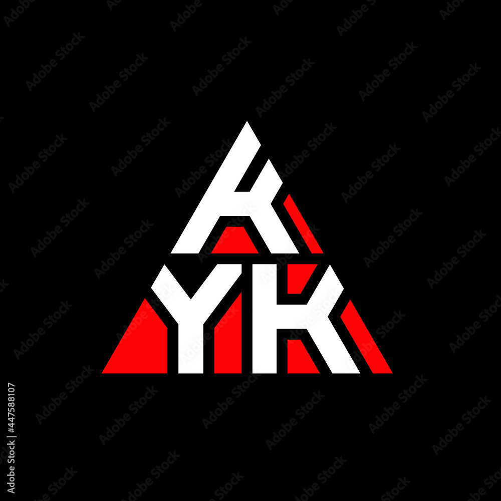 KYK triangle letter logo design with triangle shape. KYK triangle logo ...