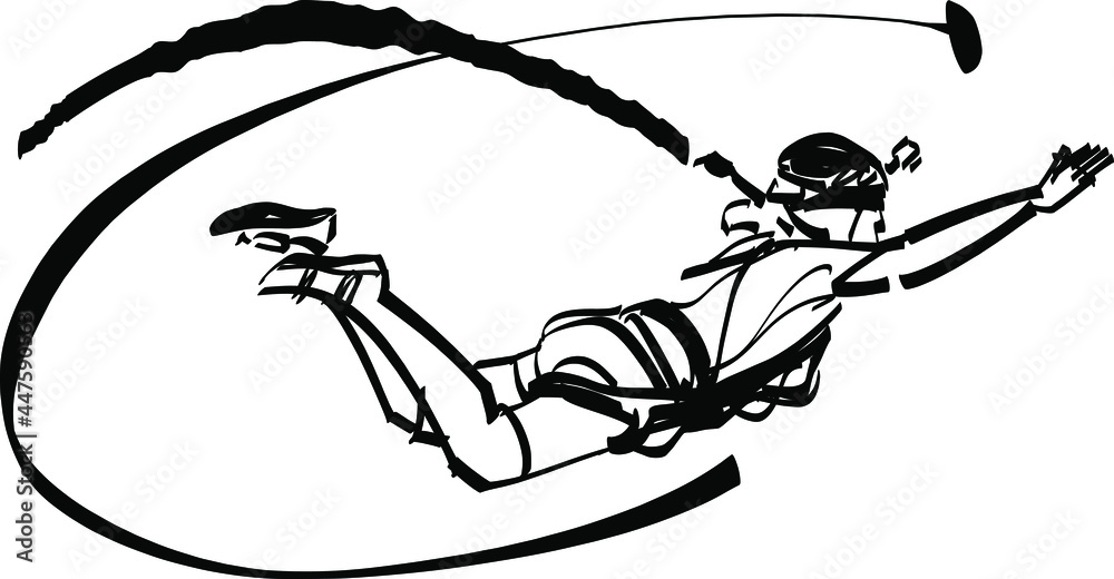 vector illustration of a bungee jump person Stock Vector | Adobe Stock