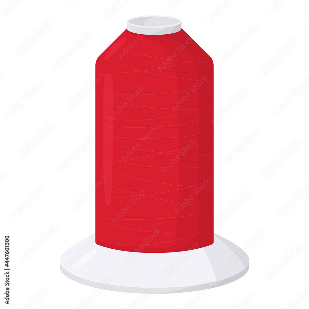 Spool of red thread isolated on white. Vector illustration Stock Vector ...
