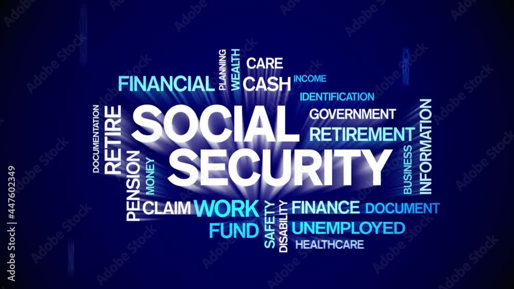 4k Social Security Animated Tag Word Cloud;Text Design Animation ...