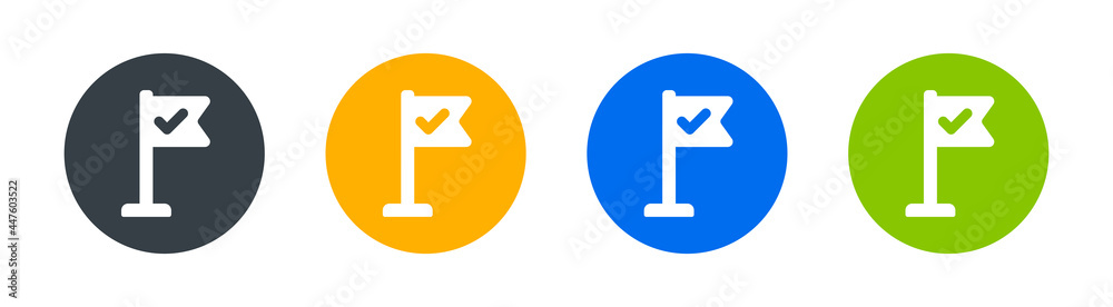 Destination flag, check point flag, flag location icon vector ...