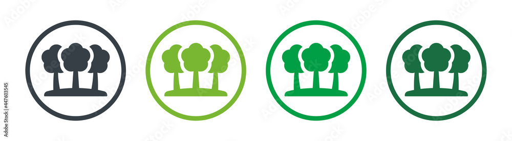 Forest and park trees icon for nature sign and symbol. Stock ...