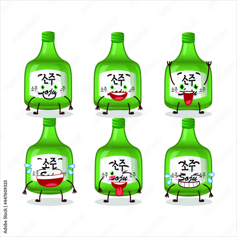 Cartoon character of soju with smile expression. Vector illustration ...